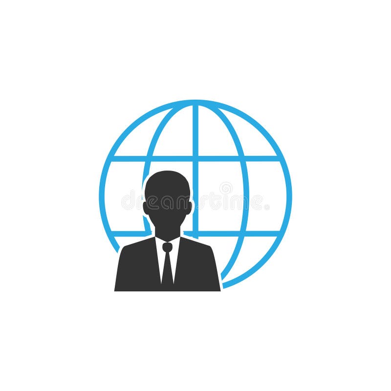 Global User, Businessman Icon. Vector Illustration, Flat Design Stock ...