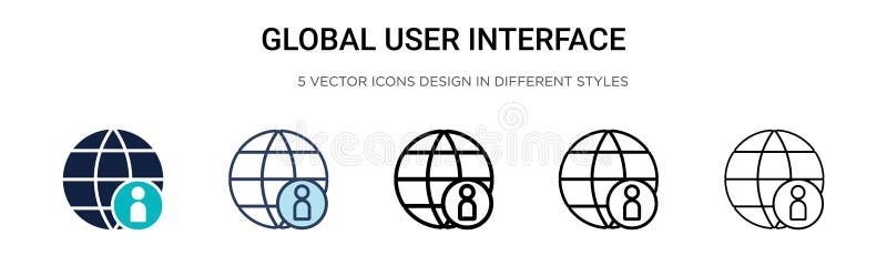 Global User Interface Icon in Filled, Thin Line, Outline and Stroke ...