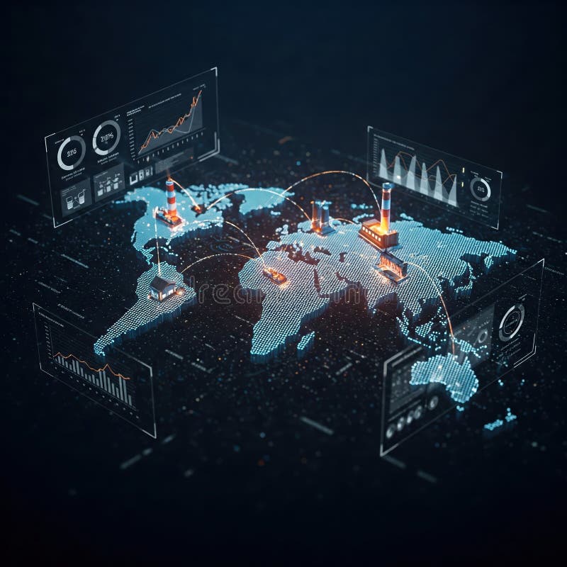 Global Value Chain Interconnections Stock Illustration - Illustration ...