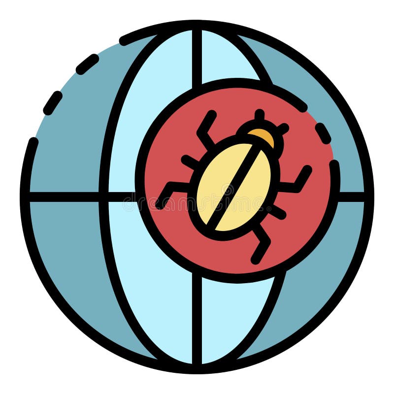Global Virus Attack Icon Color Outline Vector Stock Vector ...