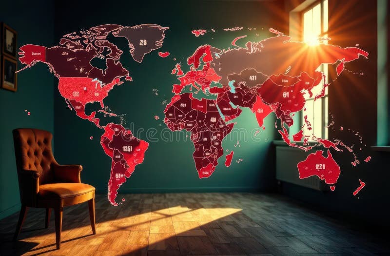 Global Virus Distribution Map Highlighting Affected Regions with Data ...