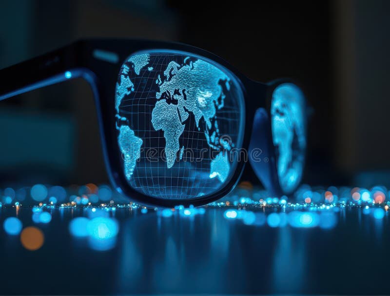 Global Vision Augmented Reality Glasses and World Mapping Indoors Stock ...