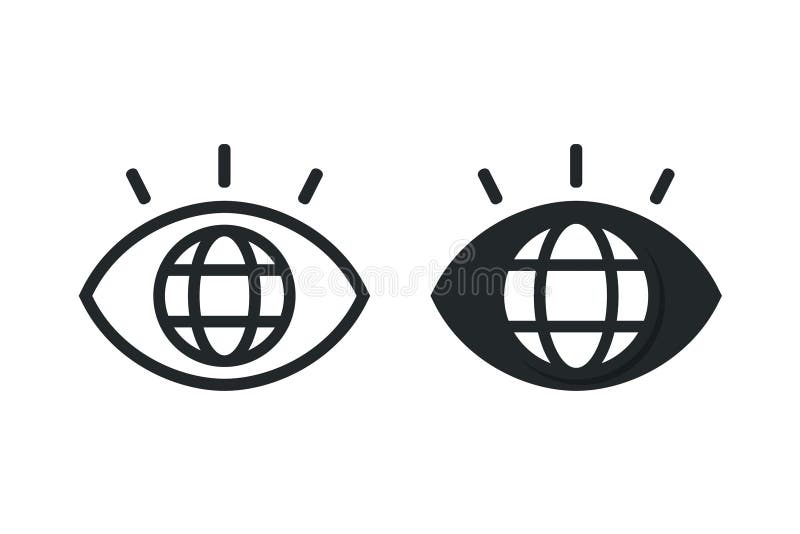 Global Vision Icon. Illustration Vector Stock Vector - Illustration of ...