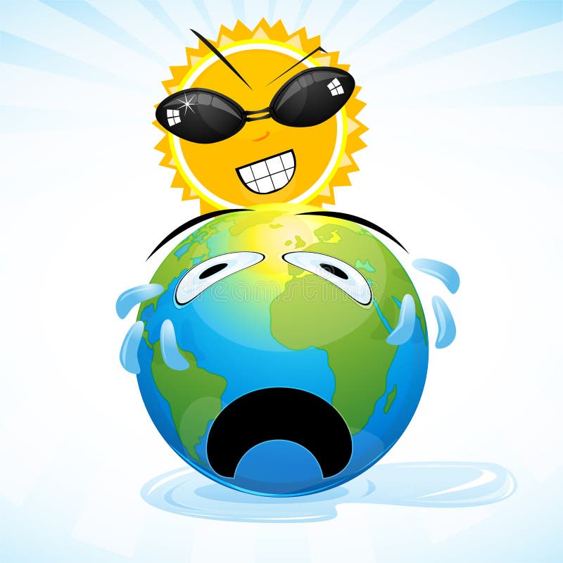 Earth Is Sweating By Global Warming Stock Vector - Illustration of ...