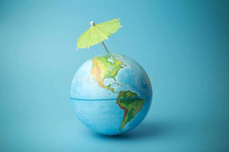 Global Warming and Climate Change on Earth Concept. Earth Globe on a ...