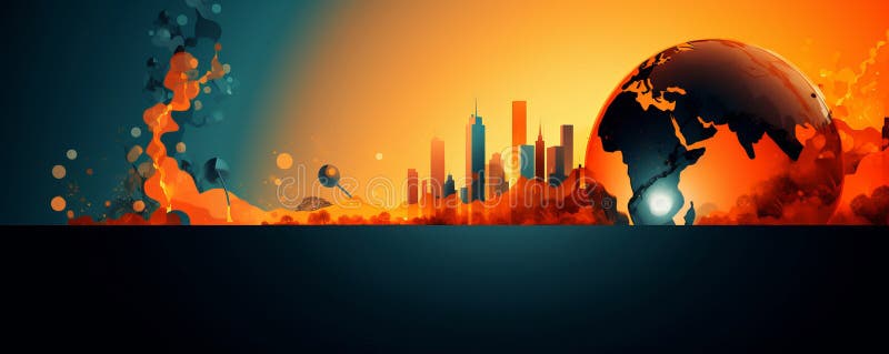 Global Warming and Climate Change, Environmental Problem Banner ...