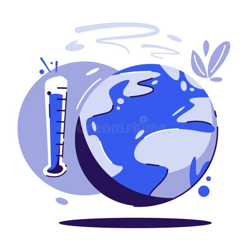 Global Warming Concept. Cartoon Vector Illustration. Sticker or Logo ...