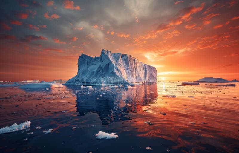 Global Warming Concept with a Melting Ice Visualization Highlighting ...