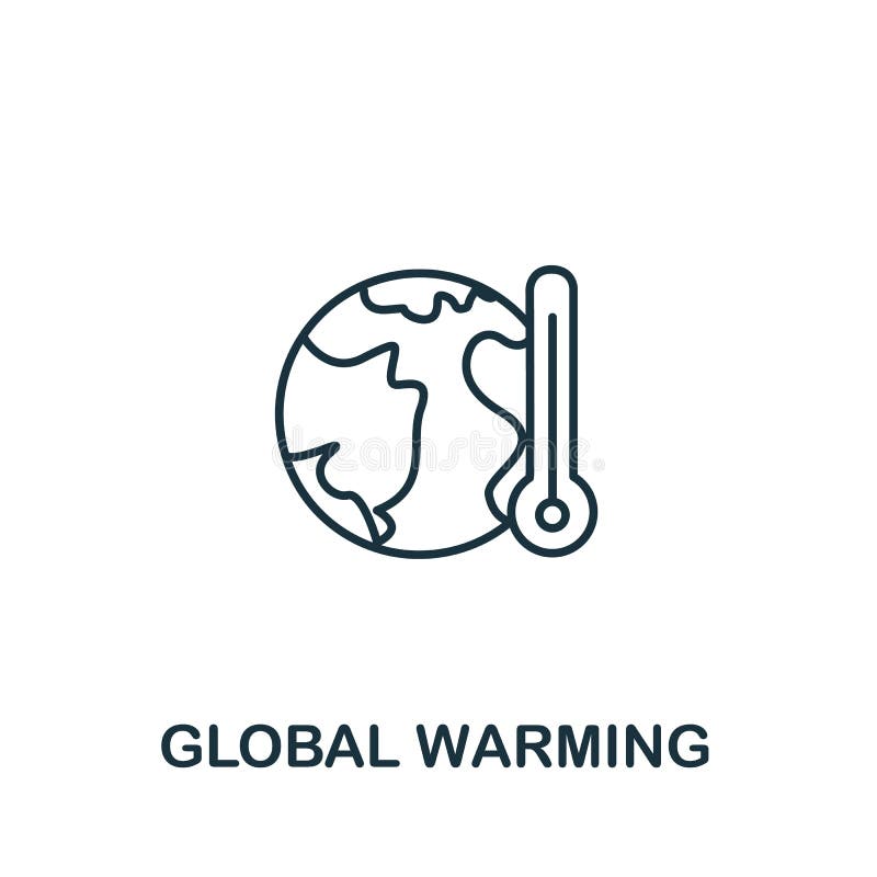 Global Warming Icon from Clean Energy Collection. Simple Line Element ...
