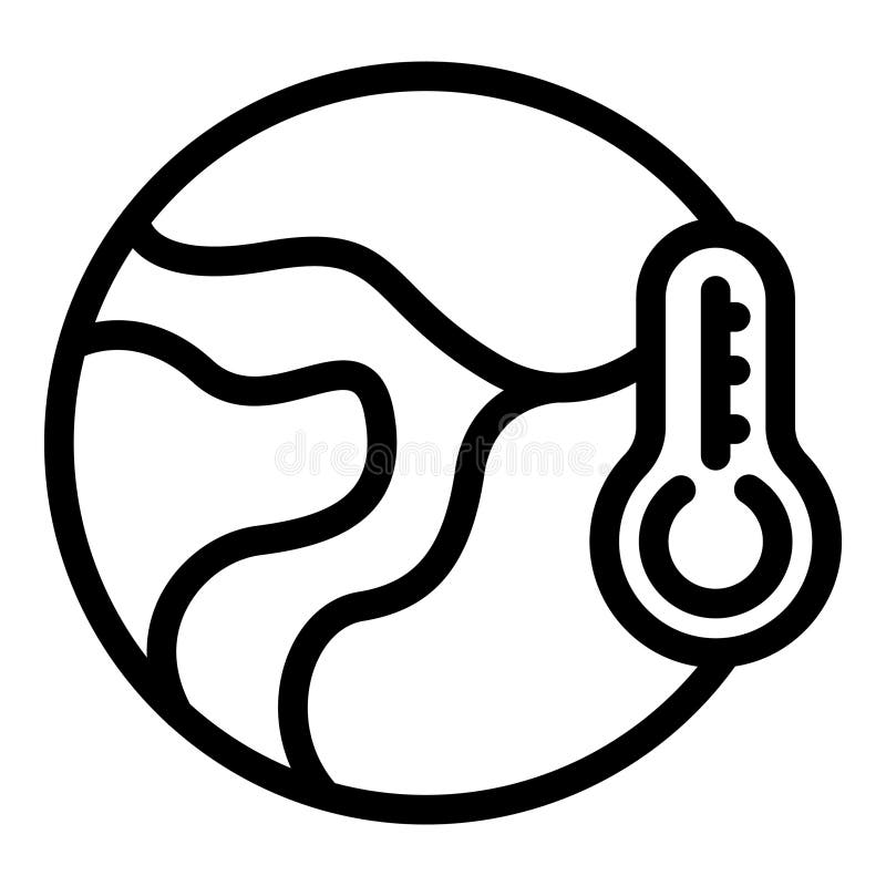 Global Warming Icon Outline Vector. Eco Energy Support Stock Vector ...