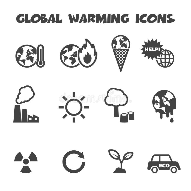 Global warming icons stock vector. Illustration of ecology - 41852645