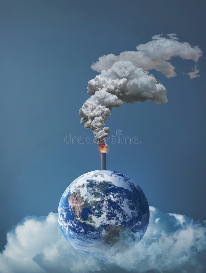 Global Warming, Industrial Pollution, Net Zero Emissions. Generated- AI ...