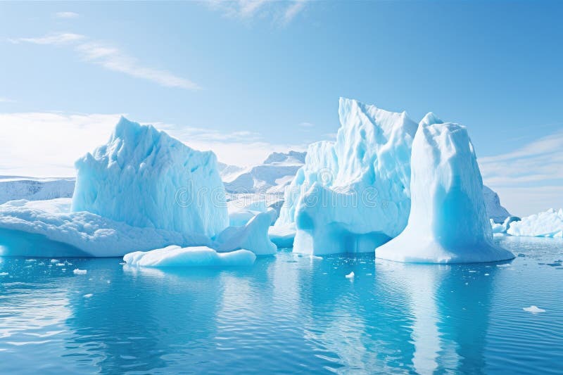 Global Warming and Melting Glaciers Stock Illustration - Illustration ...