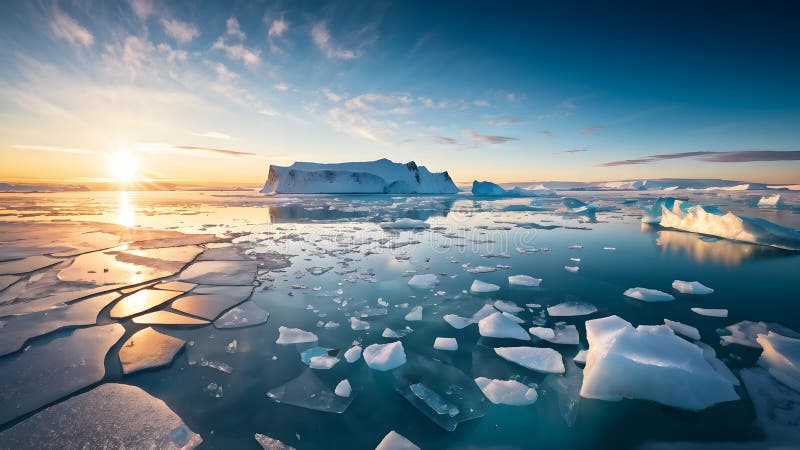 Global Warming and Melting of Ice in the Arctic. Climate Change on ...