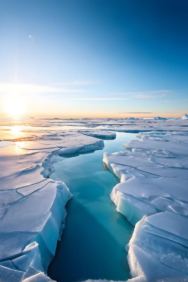 Global Warming and Melting of Ice in the Arctic. Climate Change on ...