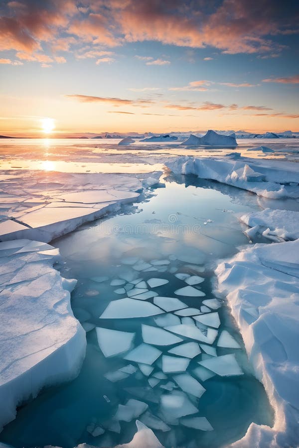 Global Warming and Melting of Ice in the Arctic. Climate Change on ...