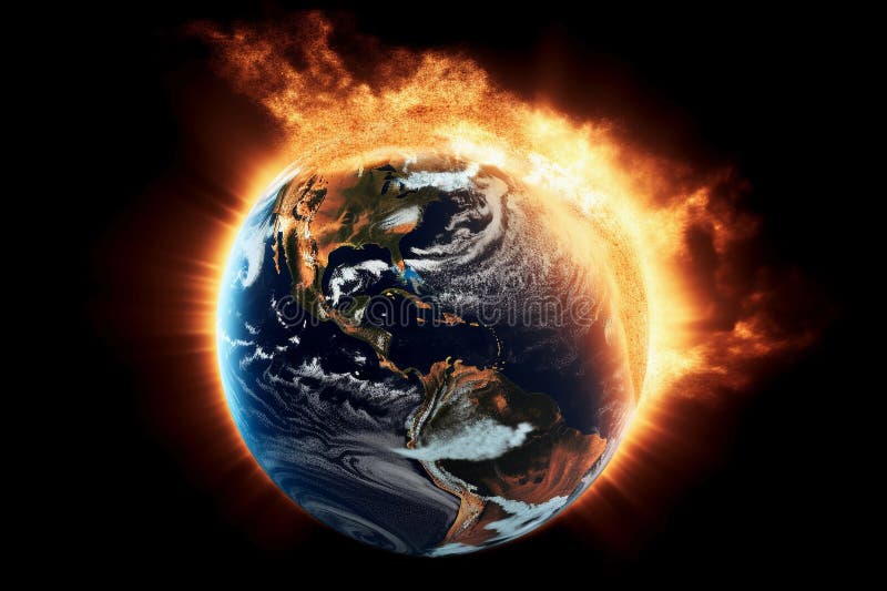 Global Warming. Planet Earth is Heating Up Stock Illustration ...