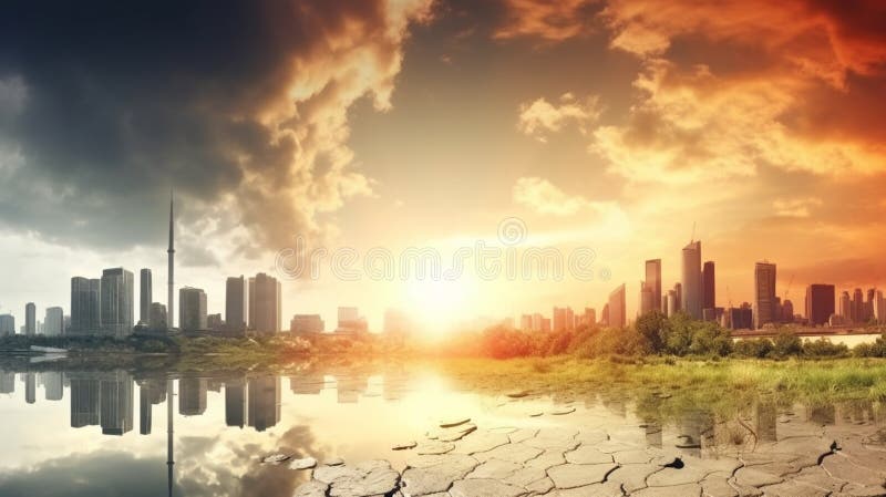 Global Warming and Pollution Concept - Sustainability Stock Illustration - Illustration of ...