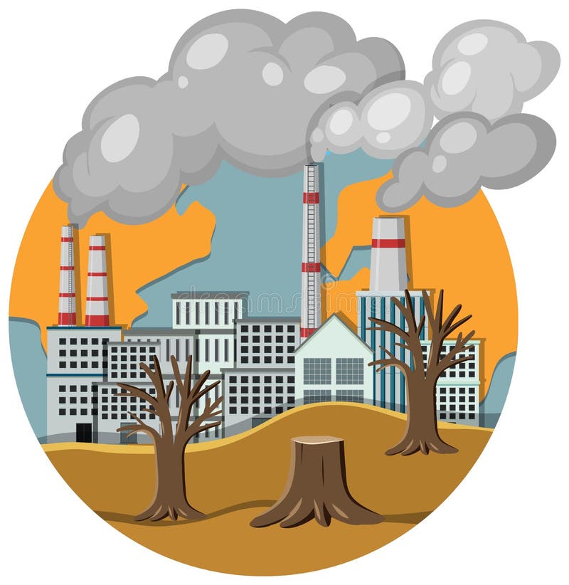 Global Warming from Pollution Gas Stock Vector - Illustration of ...
