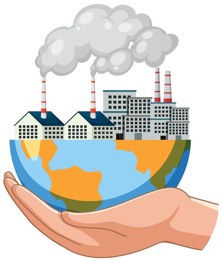 Global Warming from Pollution Gas Stock Vector - Illustration of circle ...