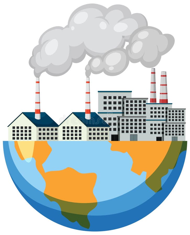 Global Warming from Pollution Gas Stock Vector - Illustration of globe ...