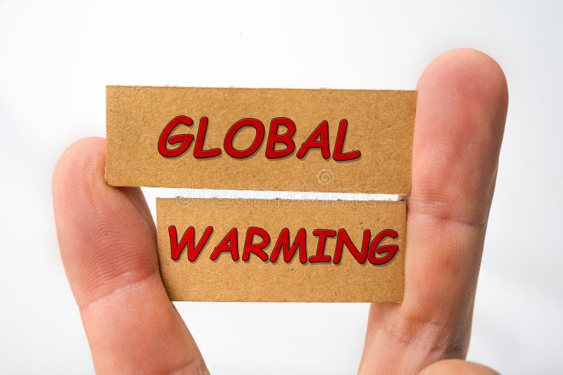 Global Warming Sign on a Cardboard on a White Stock Photo - Image of ...