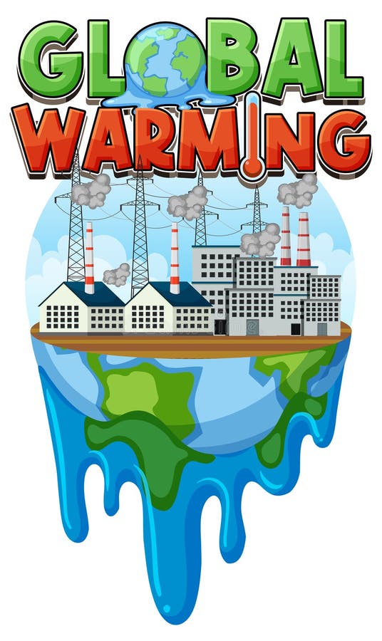 Global Warming Text Banner Concept Stock Vector - Illustration of earth ...
