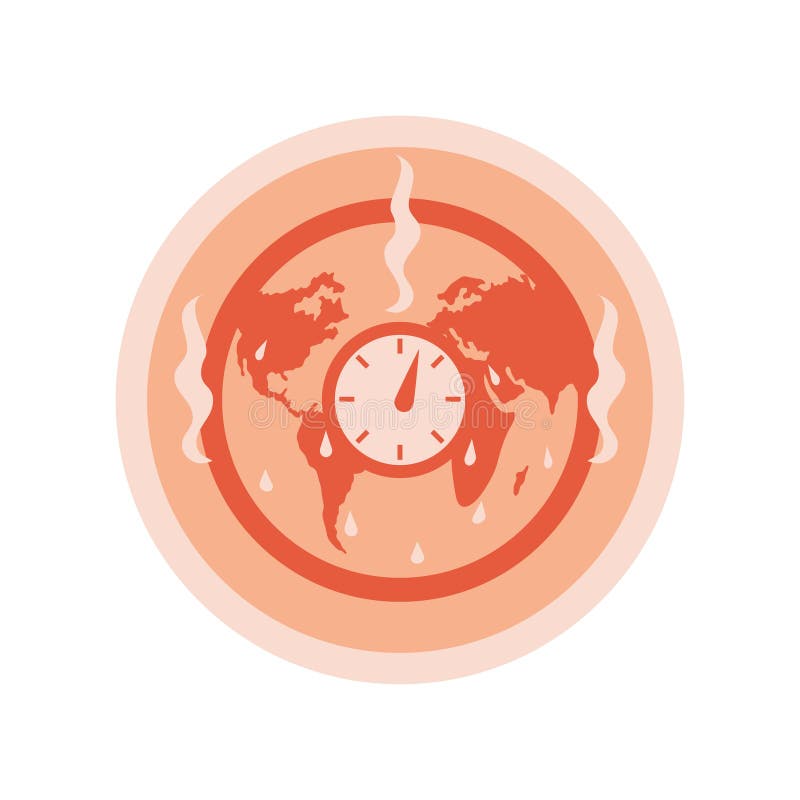 Global warming time clock stock illustration. Illustration of nature ...