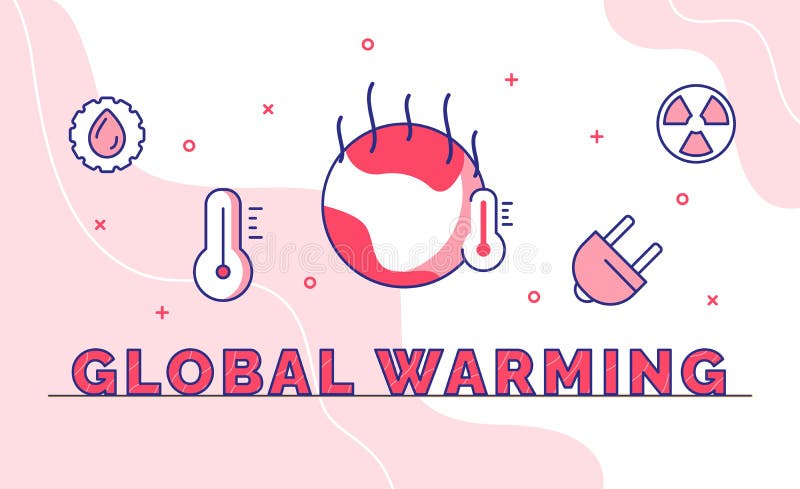 Global Warming Earth Weather Climate Change Single Isolated Icon with ...