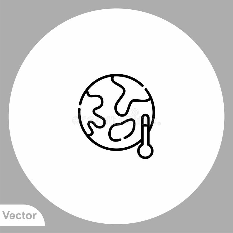 Global Warming Vector Icon Sign Symbol Stock Vector - Illustration of ...