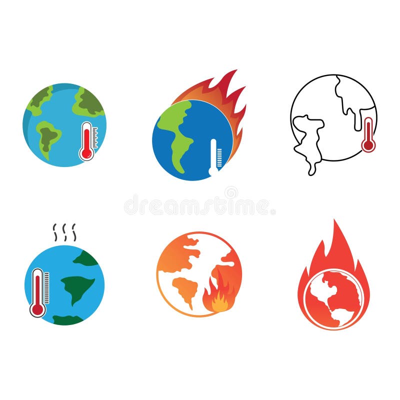 Global Warming Vector Logo Design Template Stock Illustration ...