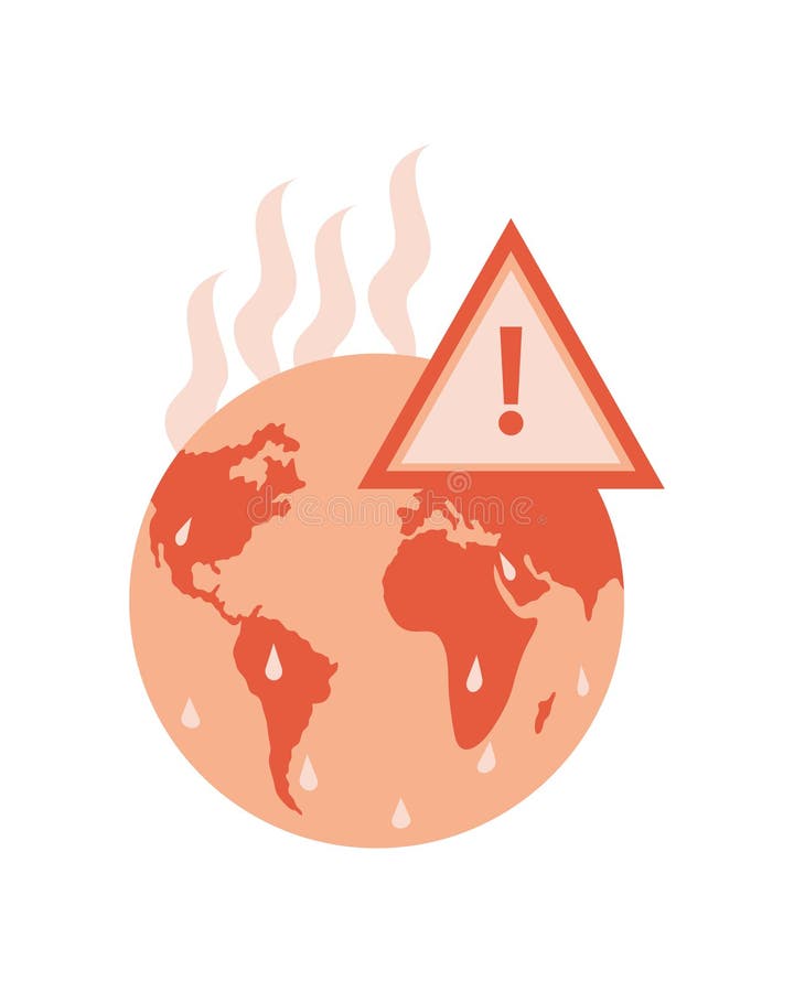 Global Warming Warning Sign Stock Illustration - Illustration of ...