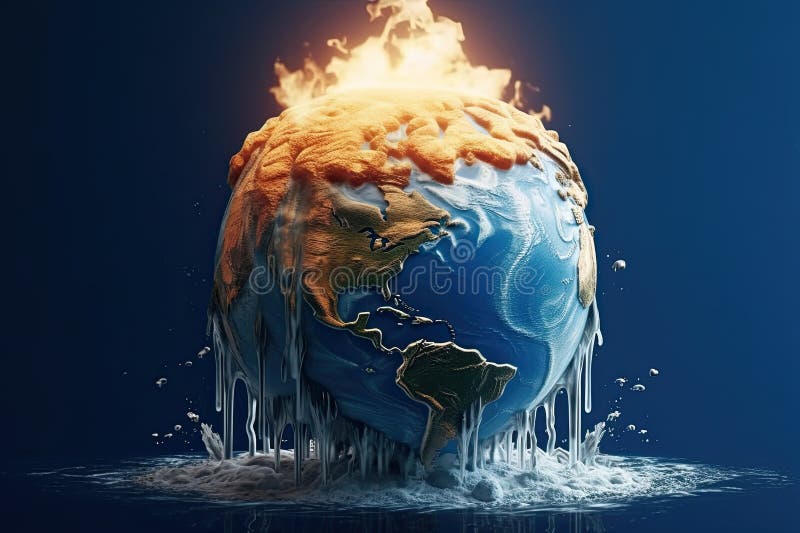 Global Warning Concept. Planet is Melting Under Hot Sun Stock ...