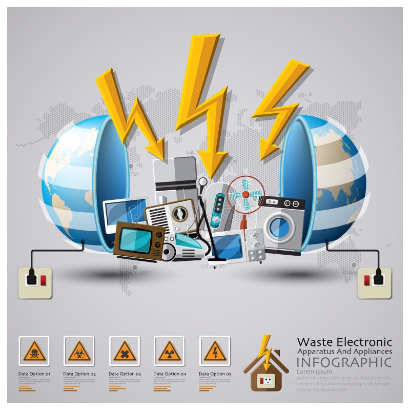 Global Waste Electronic Apparatus and Appliances Infographic Stock ...