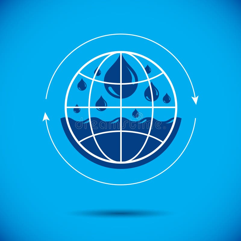 Global Water Circulation Vector Symbol for Use in Mineral Water ...