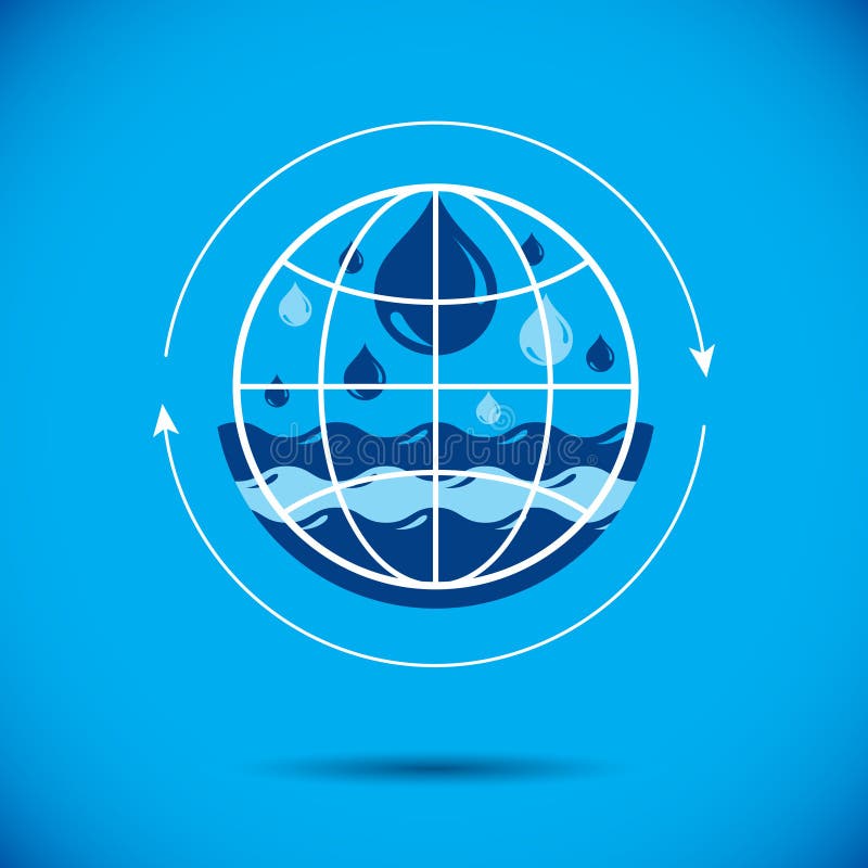 Global Water Circulation Vector Symbol for Use in Mineral Water Stock ...