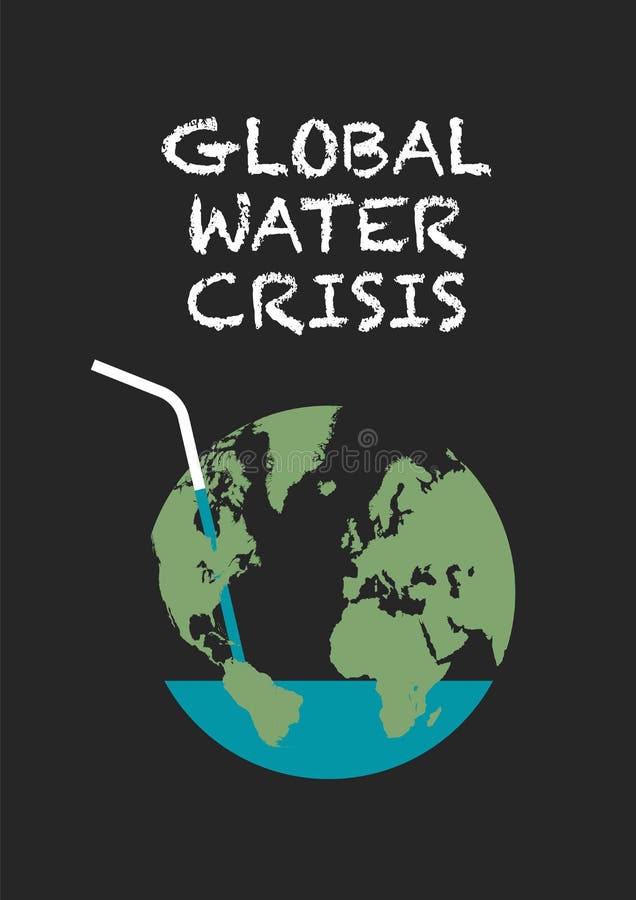 Global water crisis poster stock vector. Illustration of card - 208472219
