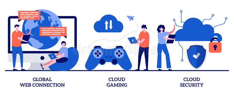 Global Web Connection, Cloud Gaming and Security Concept with Tiny ...