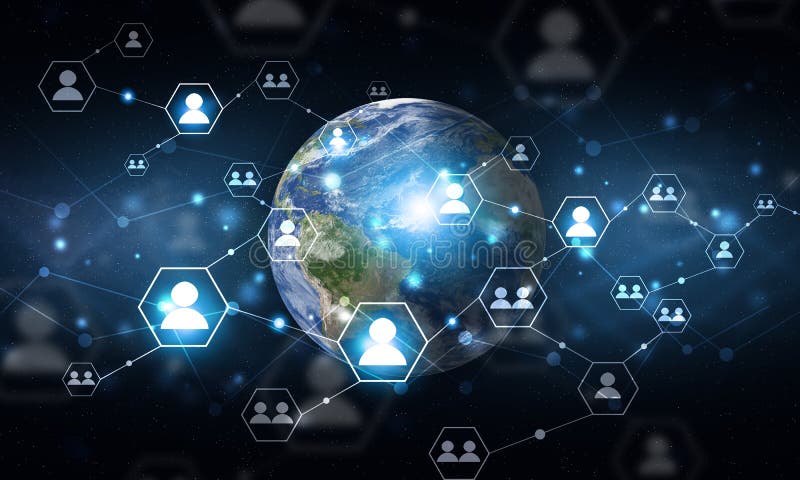 Global Web Connections Space Background Stock Illustration ...