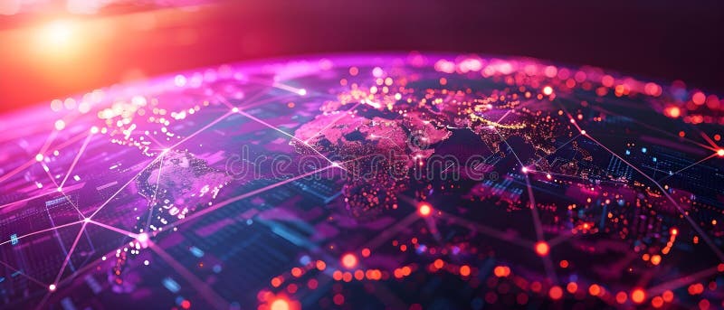 Global Web Hosting Network Concept in Vibrant Hues. Concept Web Hosting ...