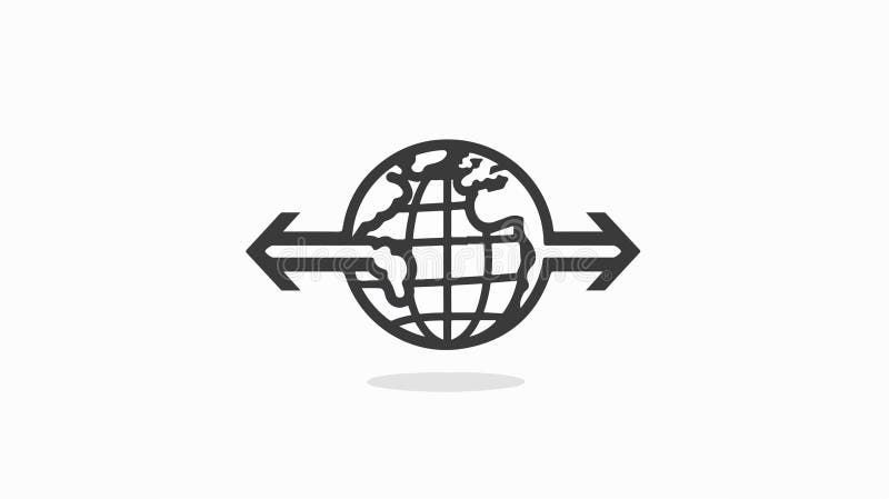 Global Web Navigation with Arrow Outline Icon for Online Connectivity ...