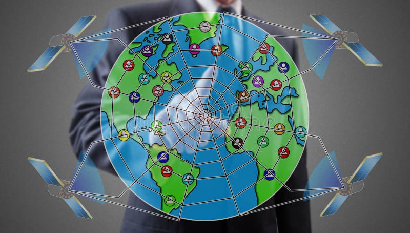 Global Web Network Concept Shown by a Businessman Stock Photo - Image ...