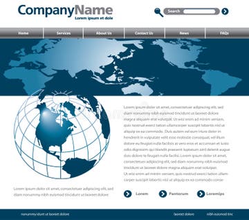 Global webpage design stock vector. Illustration of blue - 11398910