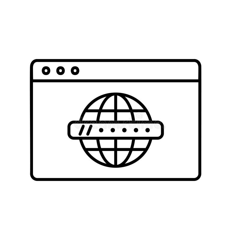 Global Website Internet Browser Icon for Surfing Internet with Address ...