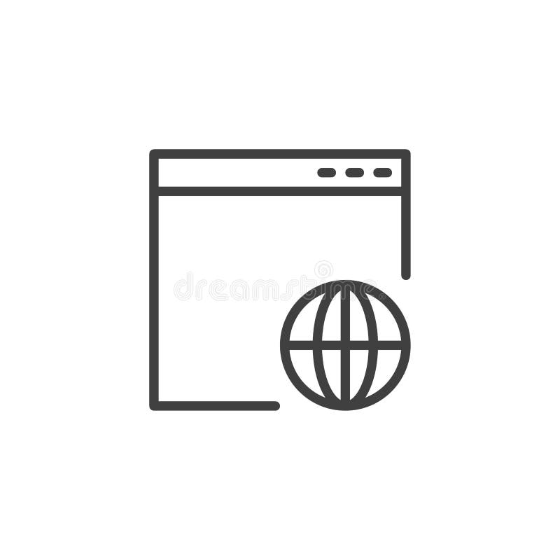 Global Website Page Line Icon Stock Vector - Illustration of network ...