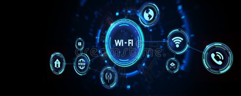 Global Wi-fi Wireless Internet Technology Concept. 3d Illustration ...