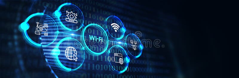 Global Wi-Fi Wireless Internet Technology Concept. 3d Illustration ...