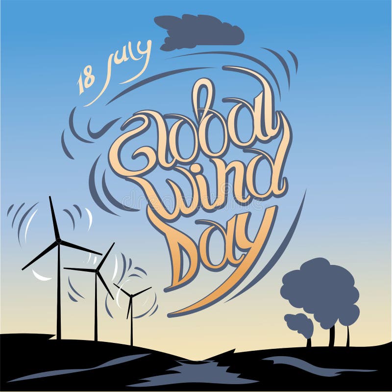 Global Wind Day. 15 June. Vector Illustration Stock Vector ...