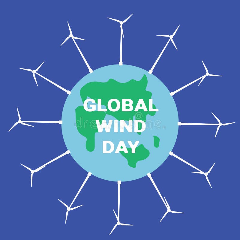 Global Wind Day. Vector Illustration Stock Vector - Illustration of ...
