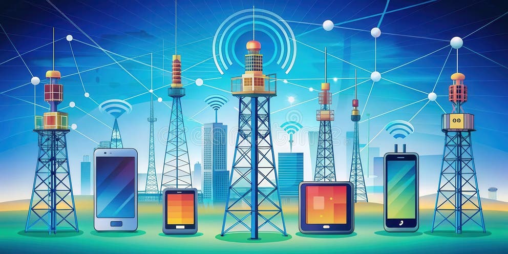 Global Wireless Communication Network Infrastructure and Mobile Devices ...